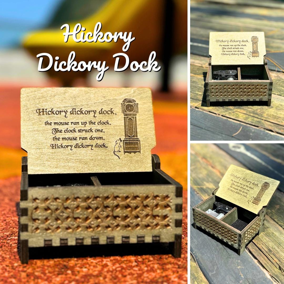 Hickory Dickory Dock Music Box | Keepsake Compartment | Wind-up & Hand ...
