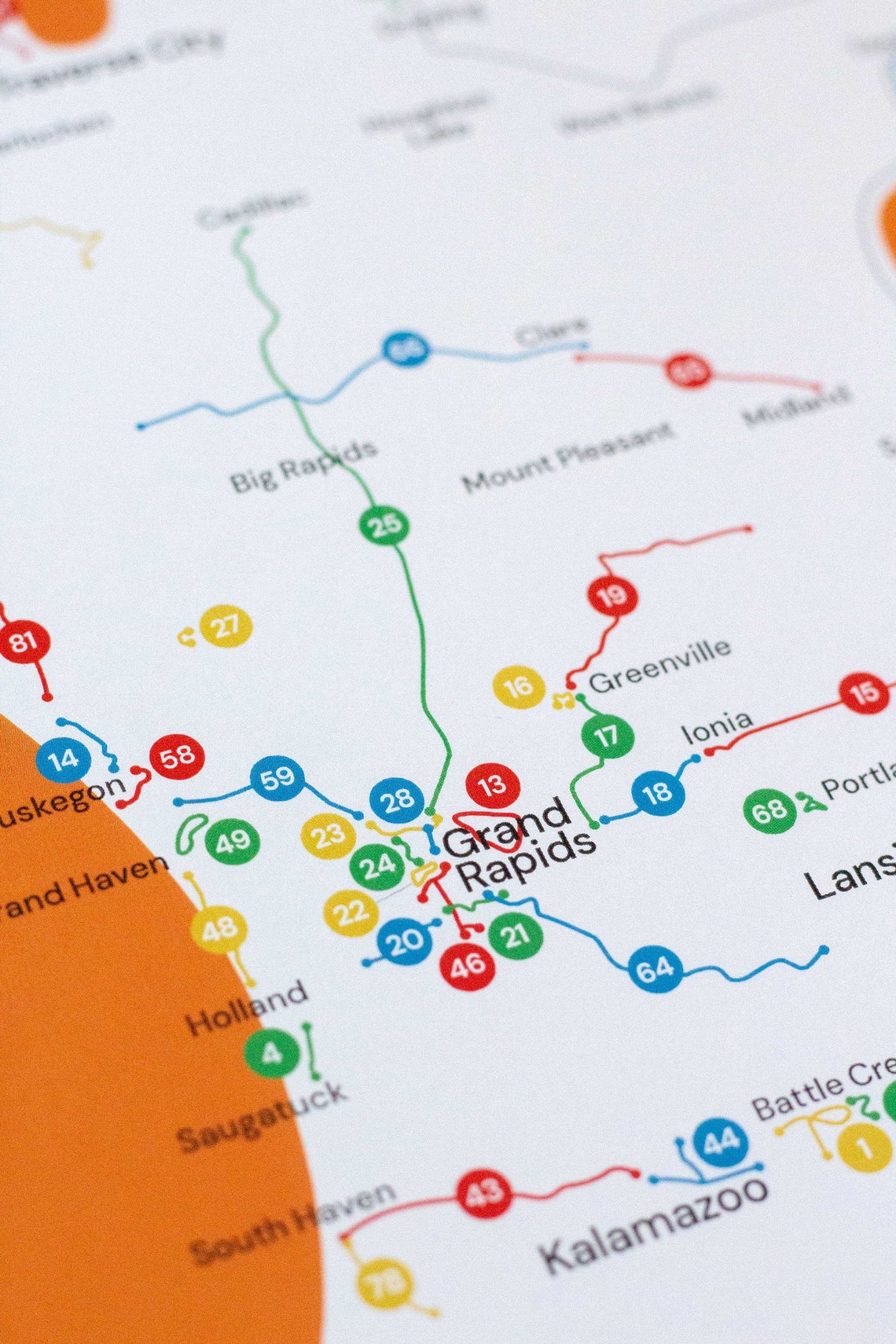 Michigan Bike Trails Map Poster 16x20 - Etsy