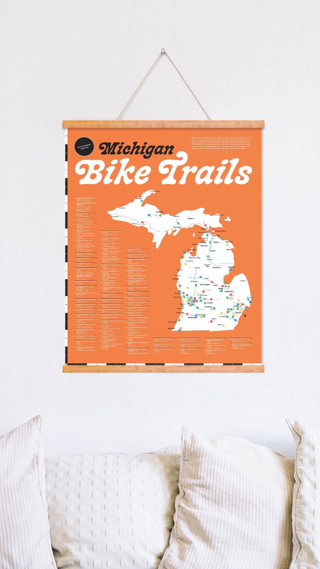 Michigan Bike Trails Map Poster 16x20 - Etsy