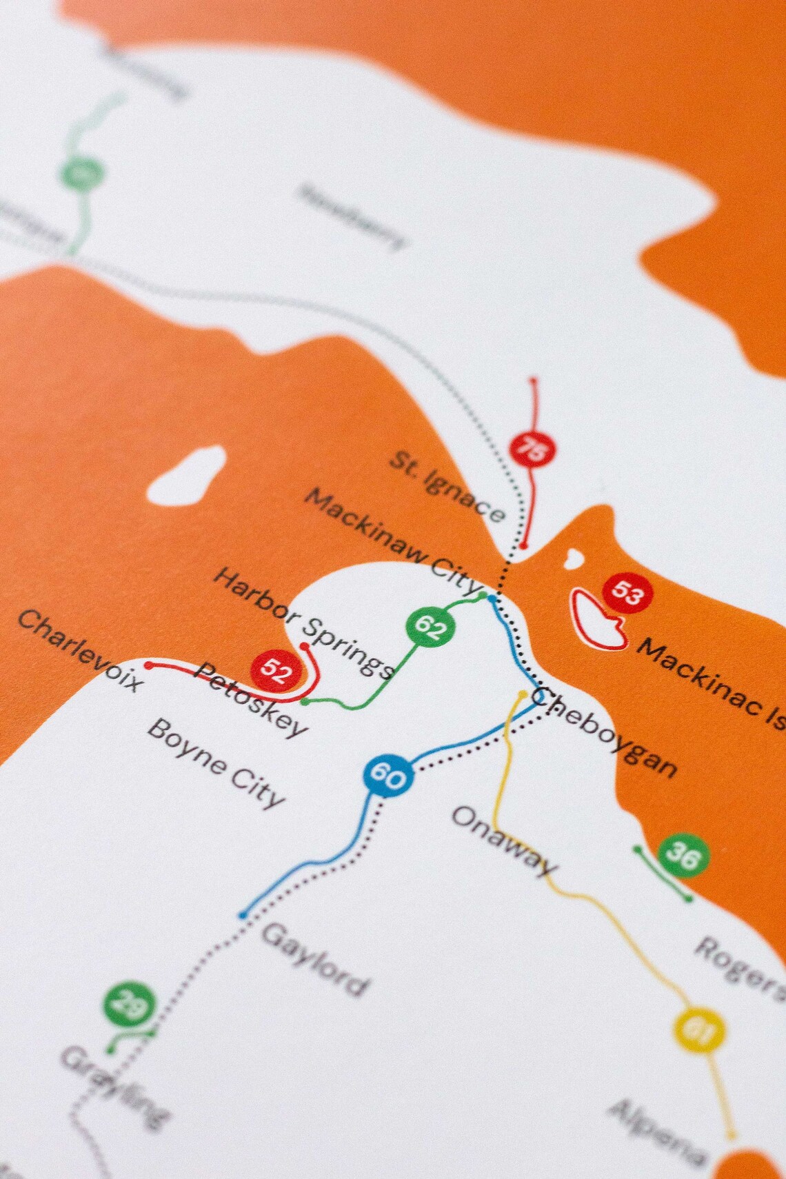 Michigan Bike Trails Map Poster 16x20 - Etsy