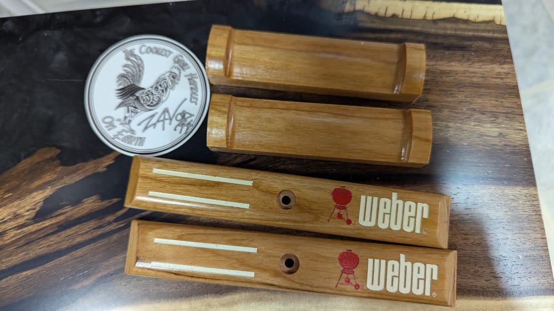 Weber Wooden Handle Replacement Master Touch Set (white Oak) - Etsy