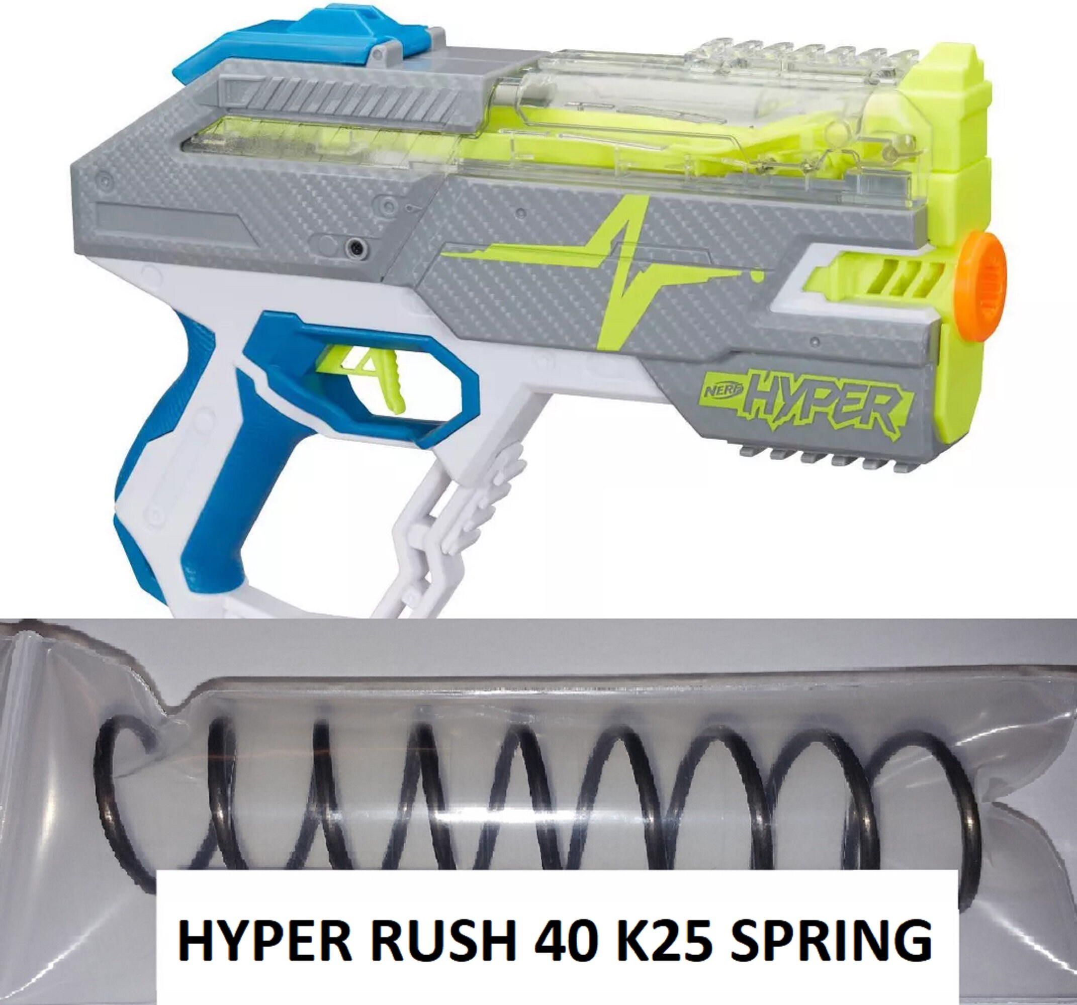 Modded SUPER Hyper Rush 40 Nerf Blaster with K25 Spring & | Etsy