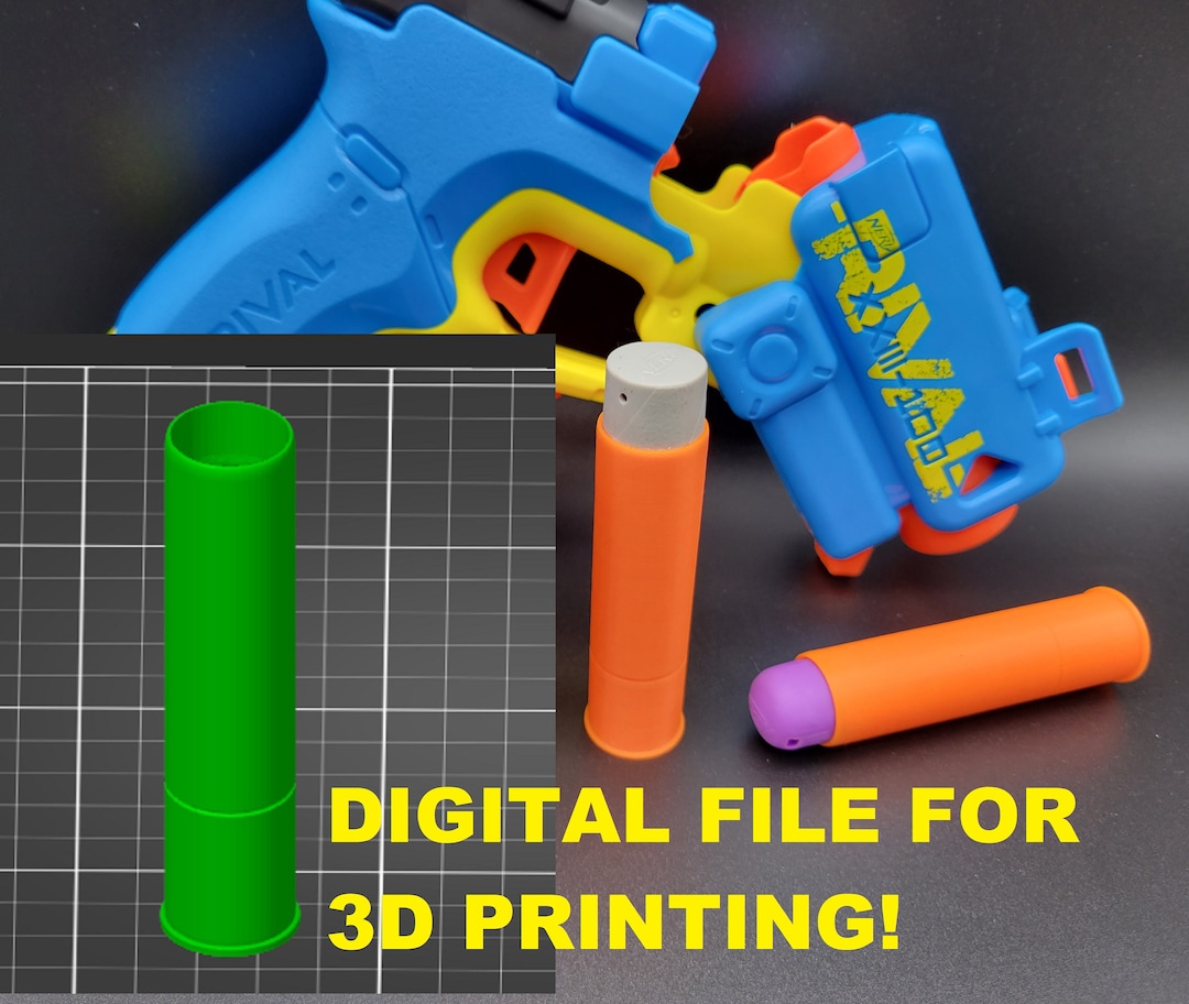 STL Digital File for 3d Printing: Mega Dart Shell Mod for Nerf Rival ...