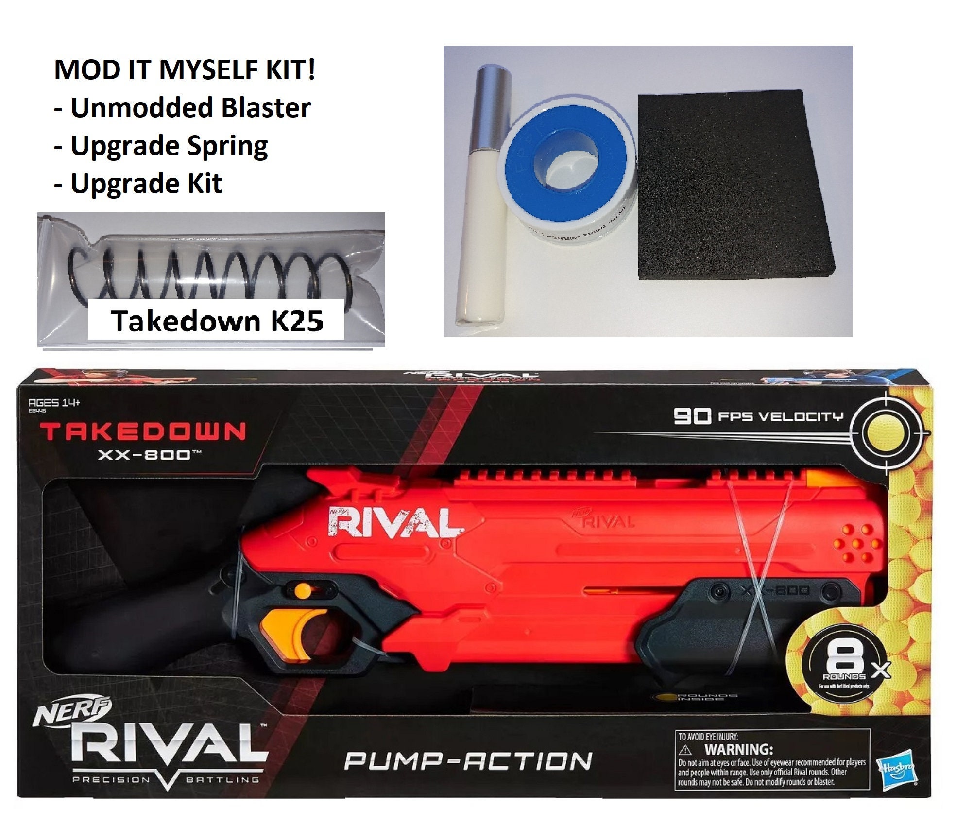 Modded SUPER TAKEDOWN XX-800 Nerf Rival Blaster With K25 | Etsy