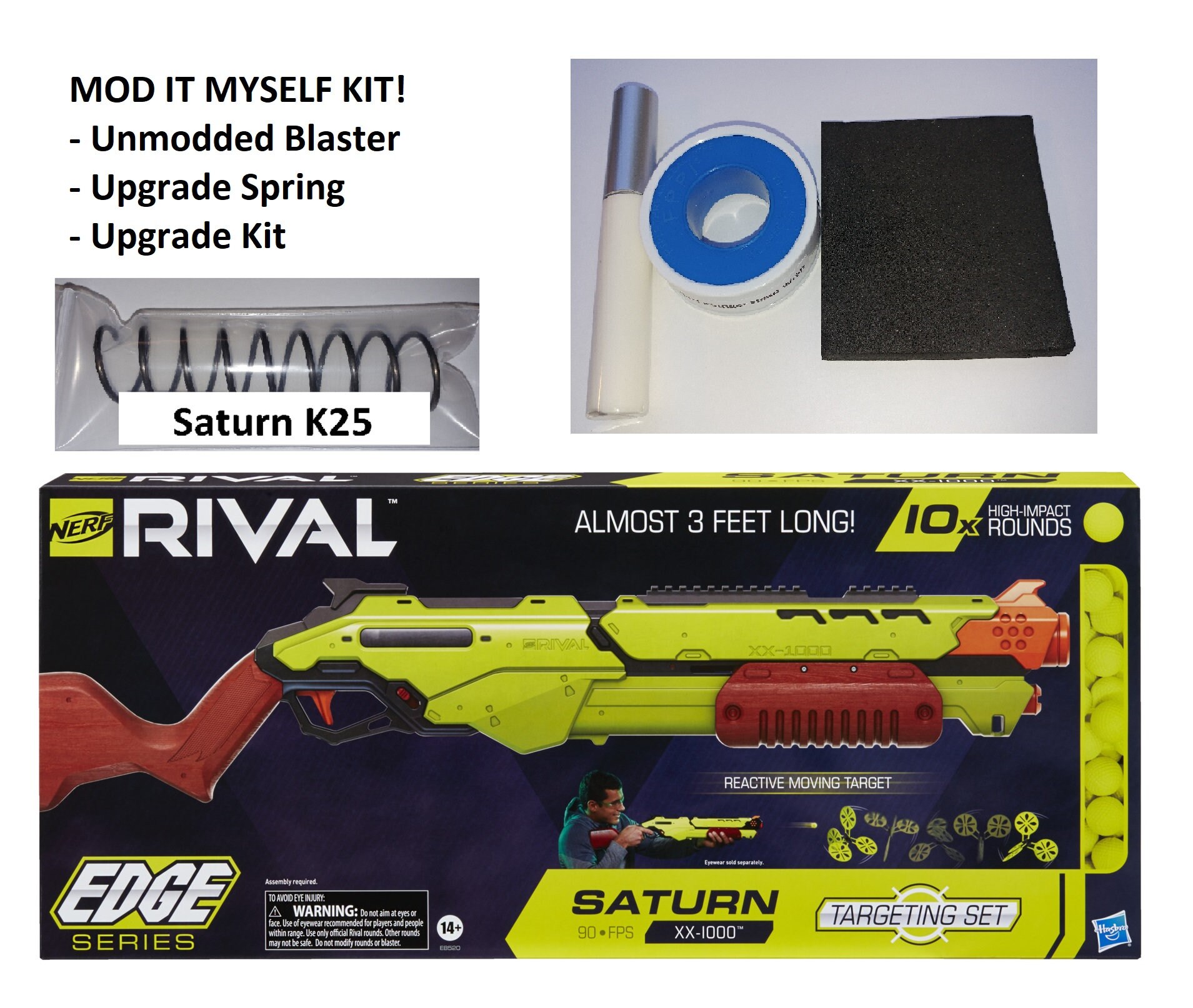 Modded SUPER Saturn Edge XX-1000 Nerf Rival Blaster with K25 | Etsy