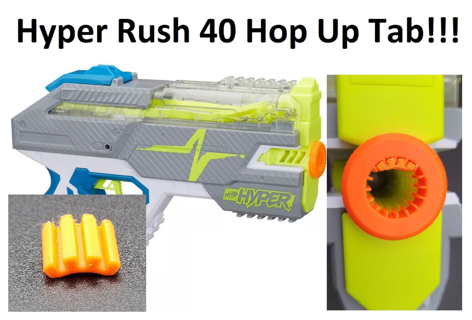 Hop up Tab for Nerf Hyper Rush 40 Blaster 3d Print Aftermarket - Etsy