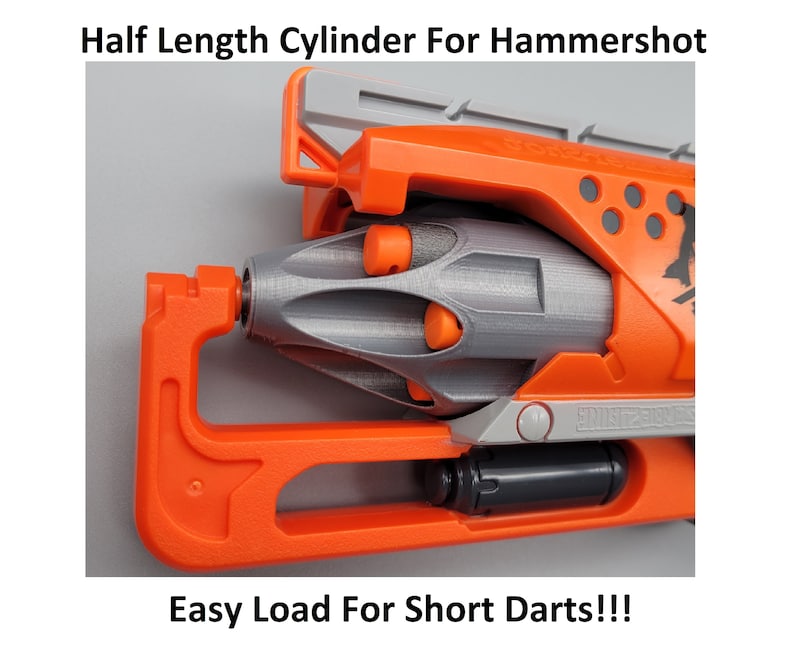 For Nerf Hammershot Blaster - Short Dart Mod Cylinder Barrel 7 Round ...