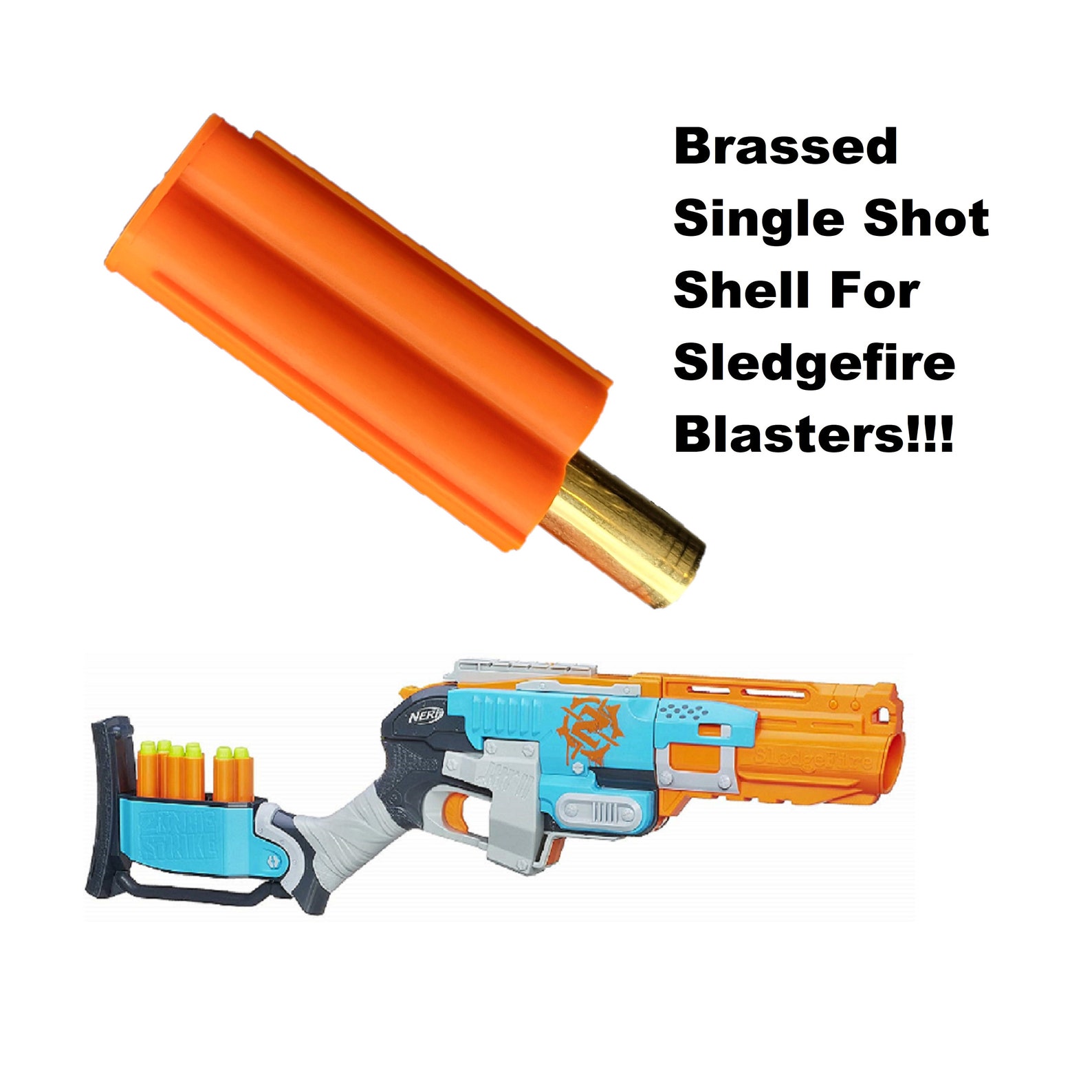For Nerf Sledgefire Blaster Shotgun - Brassed Single Shot Sniper Dart ...