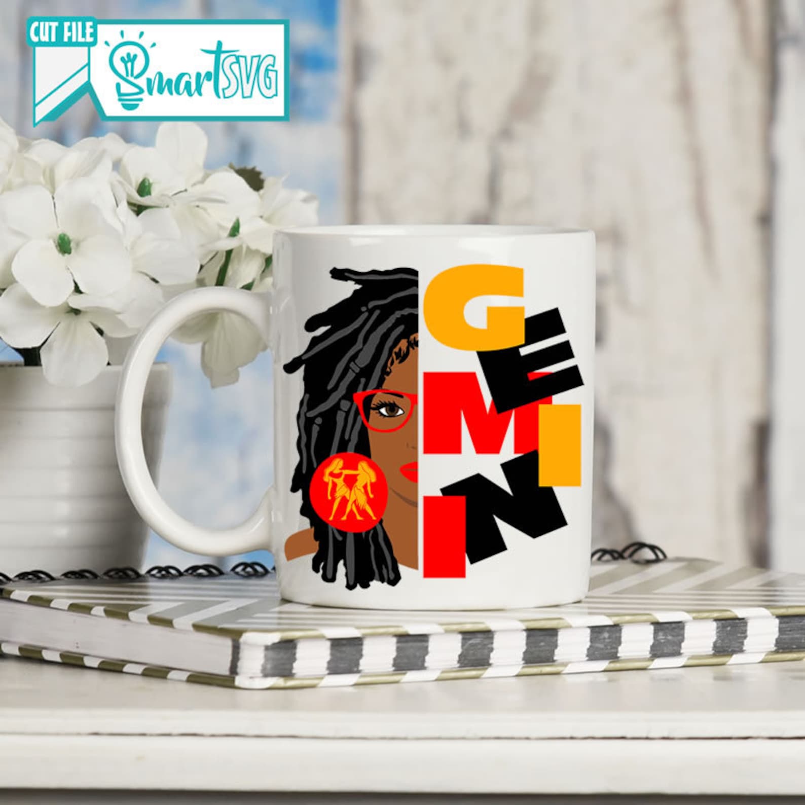 Half Face Gemini Svg LOC Girl Svg Dreads Hairstyle Svg - Etsy