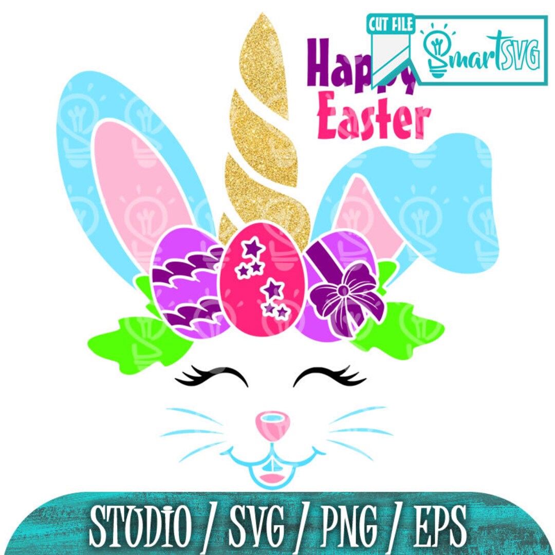 Unicorn Face Svg, Easter Unicorn Svg, Easter Svg, Kids Easter Svg ...