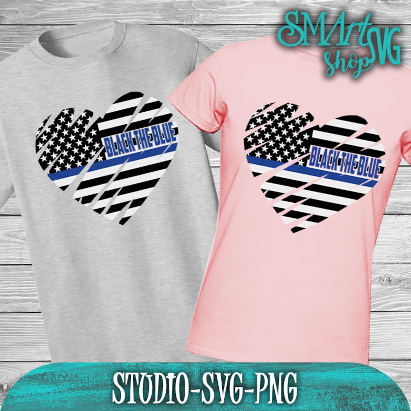 Back the Blue Heart thin blue line SVG Police svg Back the | Etsy
