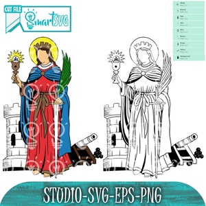 Saint Barbara Svg, St Barbara Svg, Religious Icon Svg, Christian ...