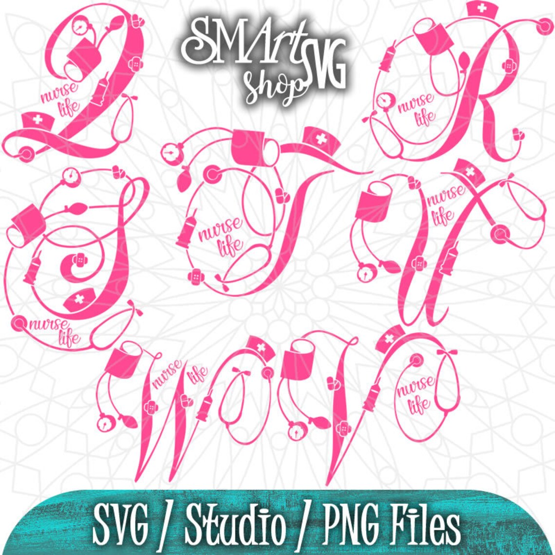 Nursing Alphabet Nurse Svg Stethoscope SVG letters Svg | Etsy