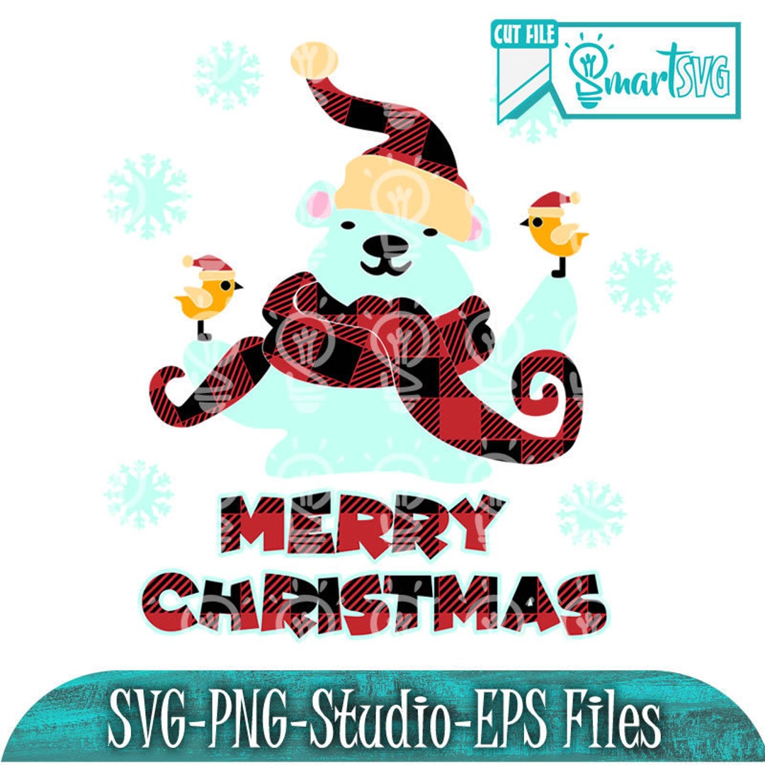 Christmas Bear Svg Merry Christmas Svg Buffalo Plaid Svg - Etsy