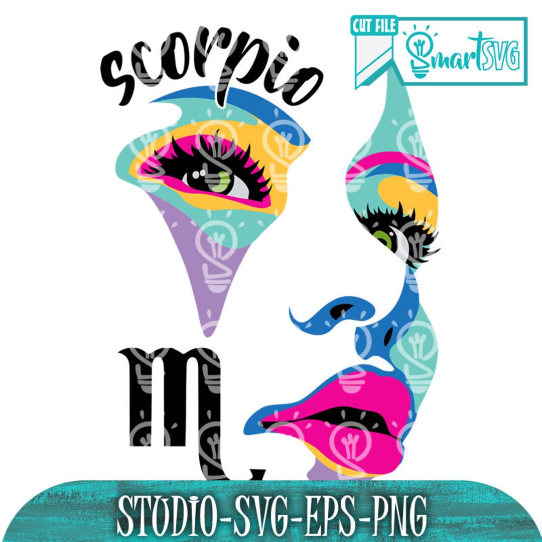 Scorpio Face Svg, Birthday Svg, Birthday Zodiac Svg, Birthday Signs Svg ...