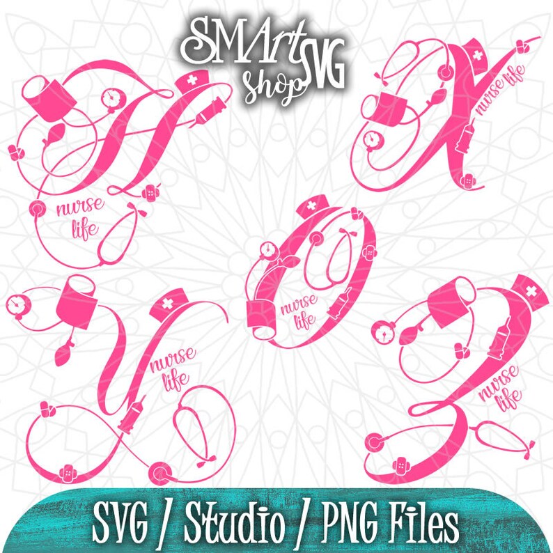 Nursing Alphabet Nurse Svg Stethoscope SVG letters Svg | Etsy