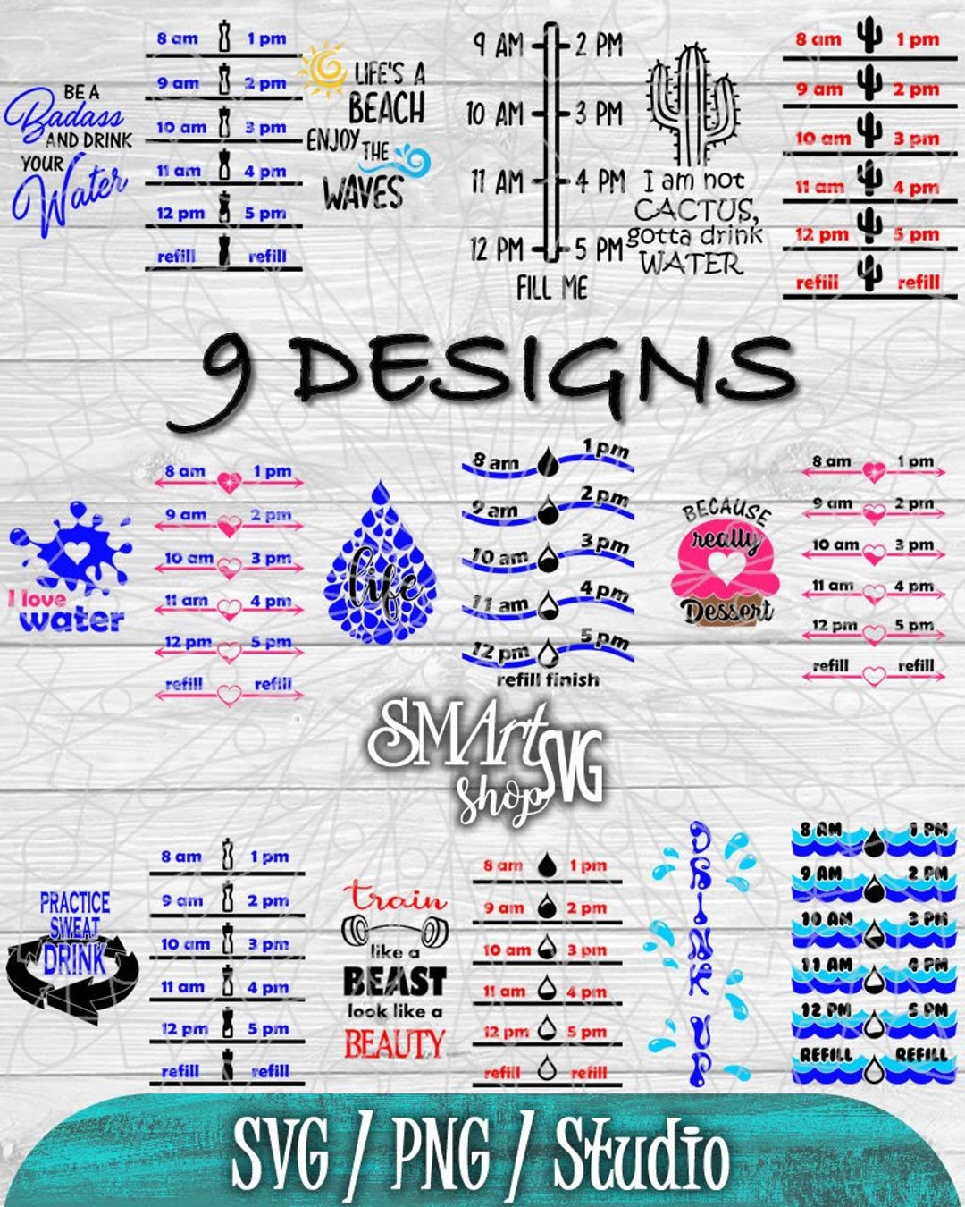 Water Tracker SVG, Water Tracker SVG Bundle, Water Bottle SVG, Drink ...