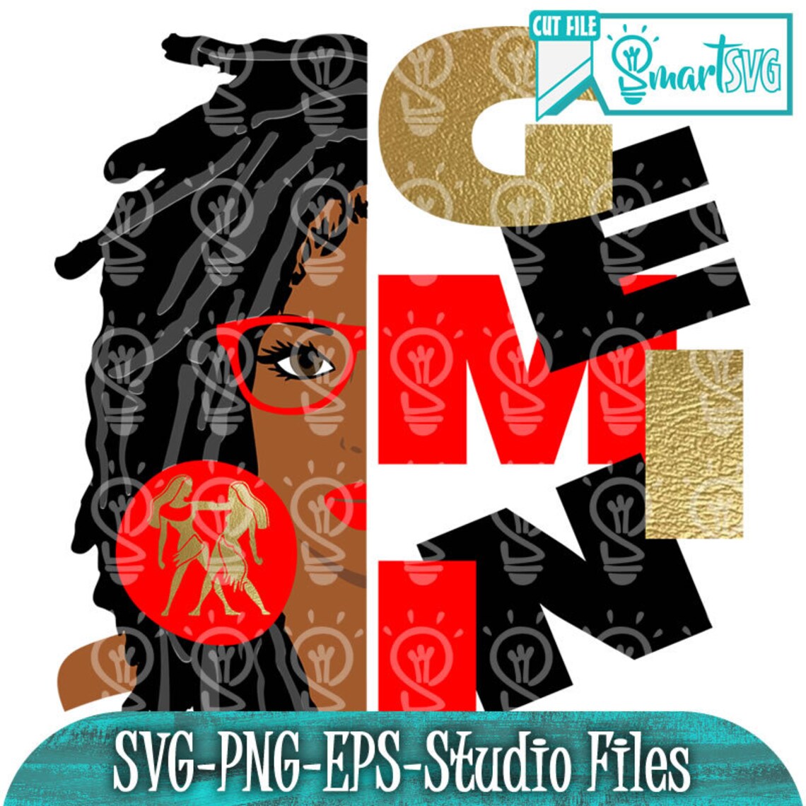 Half Face Gemini Svg LOC Girl Svg Dreads Hairstyle Svg - Etsy