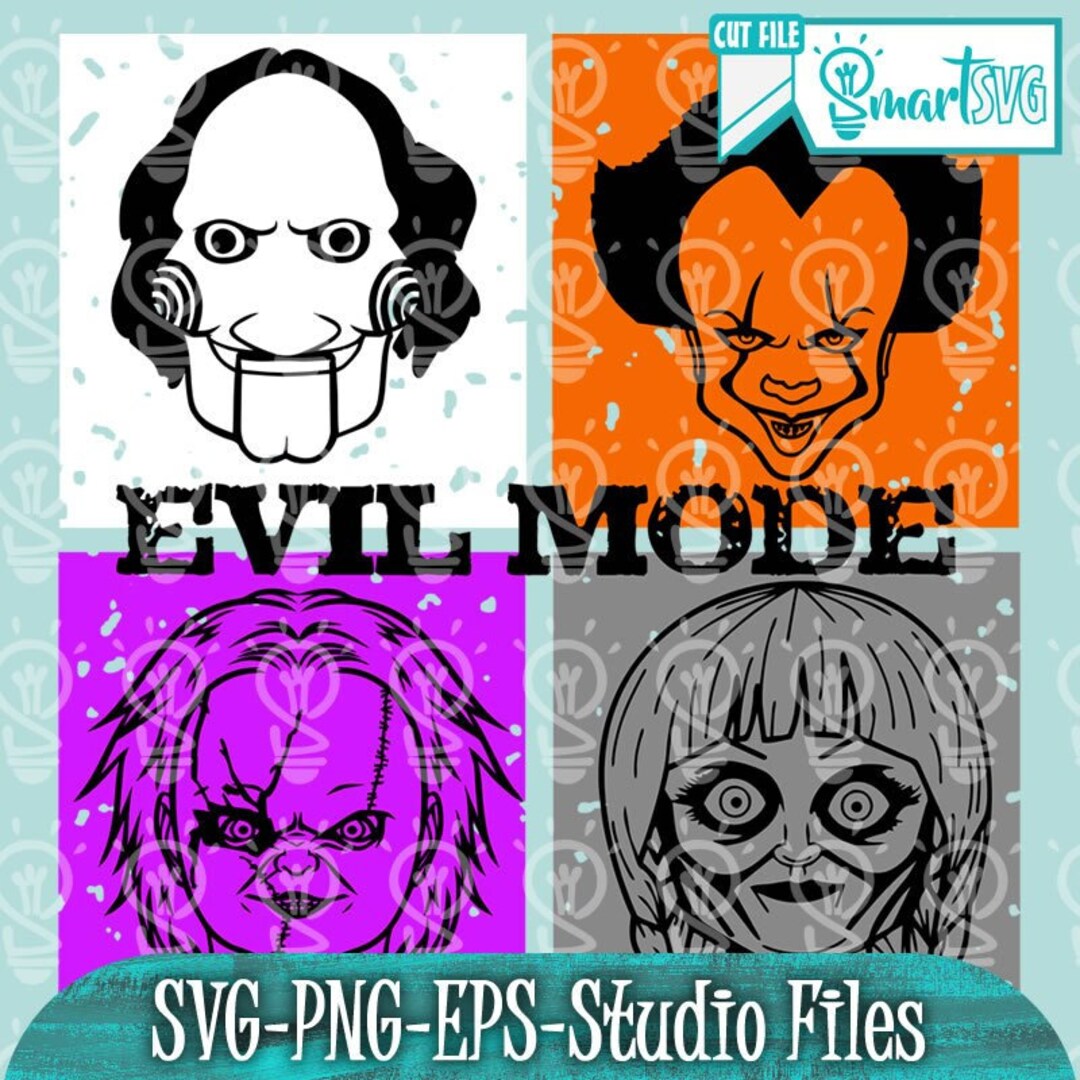 Evil Mode Svg, Horror Movie Svg, Halloween Svg, Horror Svg, Friday 13th ...