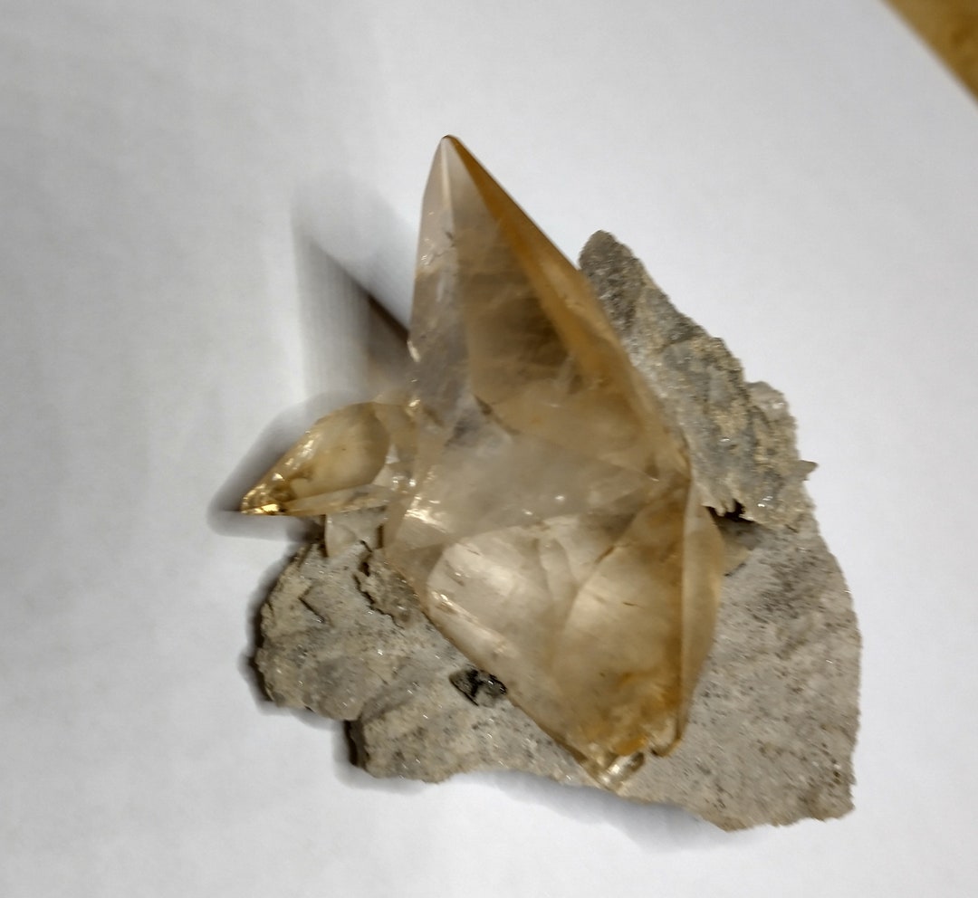 Golden Dogtooth Calcite on Matrix From Elmwood Mine Tennessee Old Stock ...
