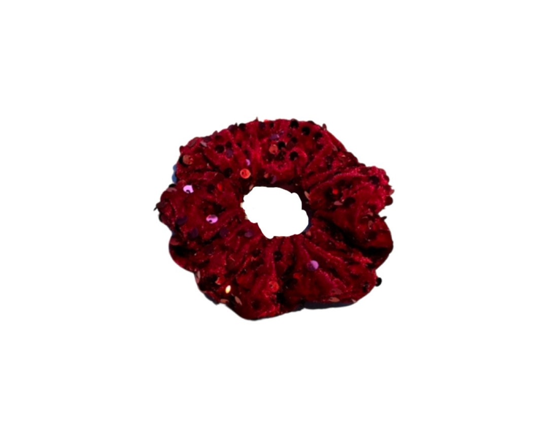 Soybean Scrunchies, “red Sequin” Velvet Scrunchie, Sequin Scrunchie ...