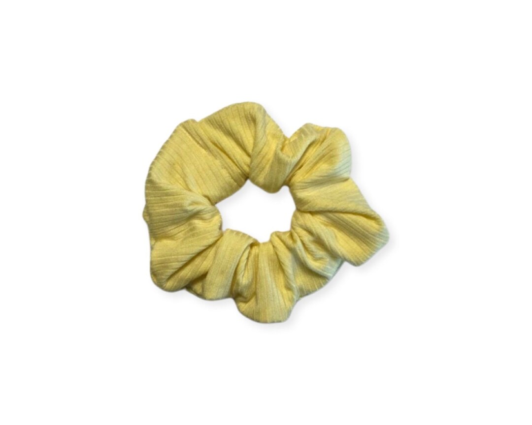 Soybean Scrunchies, "sunshine" Ribbed Knit Yellow Scrunchie, Knit ...