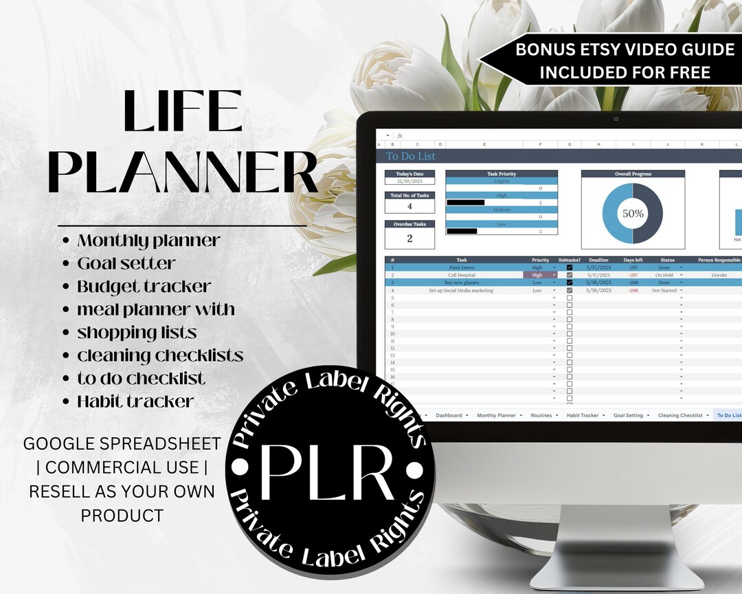 Digital Google Sheet Calendar Template, Daily Schedule Task Tracker ...