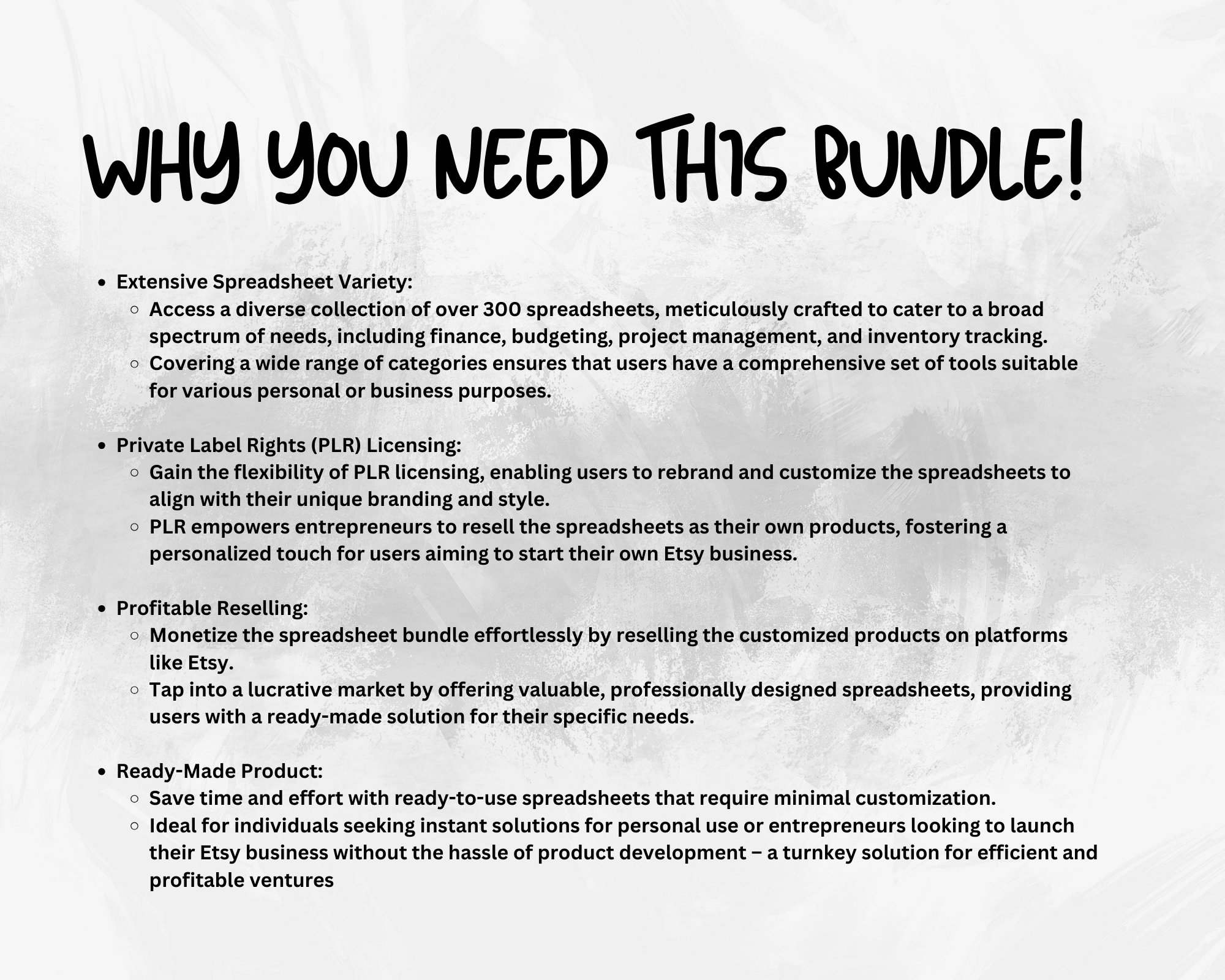 Resell Rights | Plr Bundle | Spreadsheet Bundle | Plr Spreadhseet | 300 ...