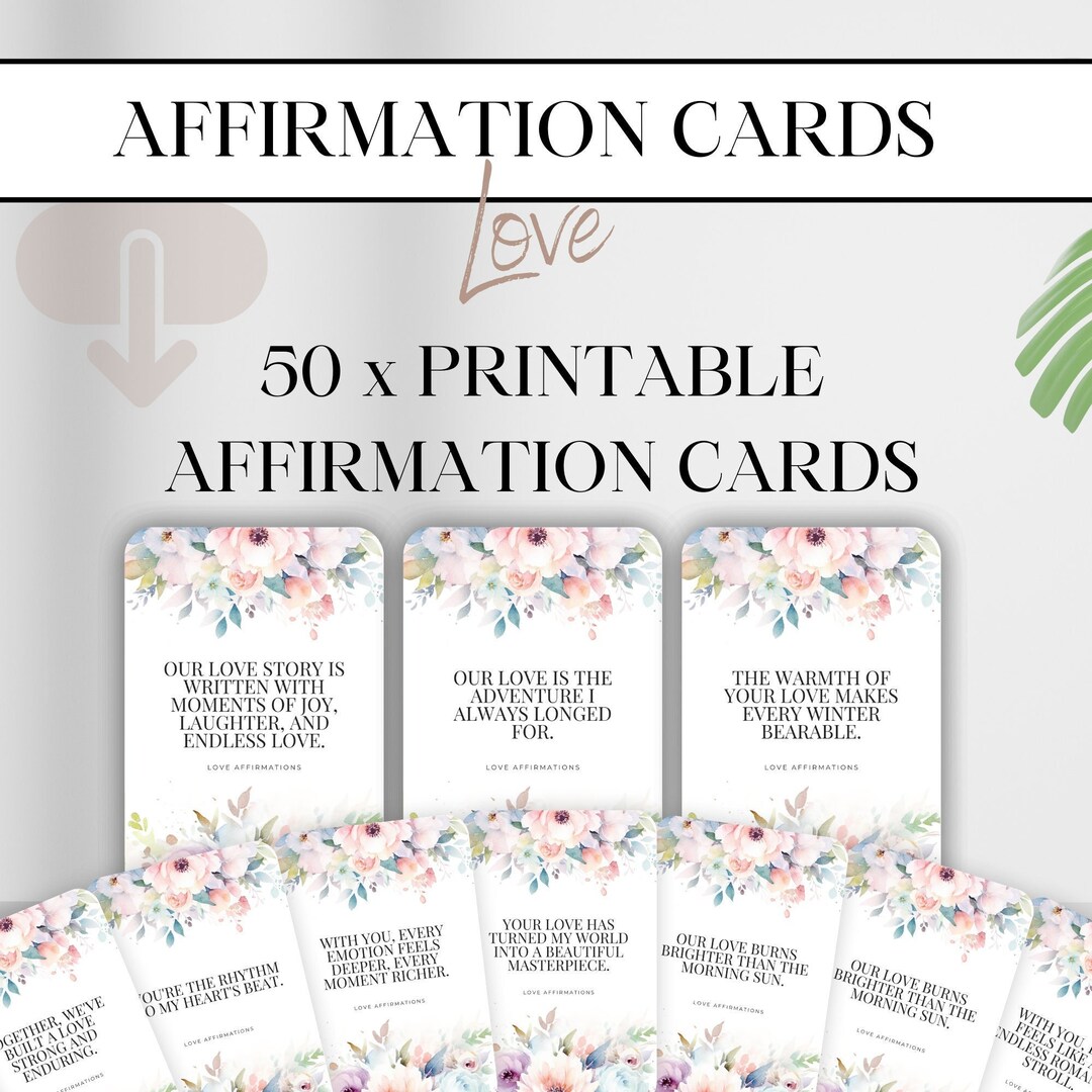 Positivity Cards Self Love Cards Printable Affirmations - Etsy