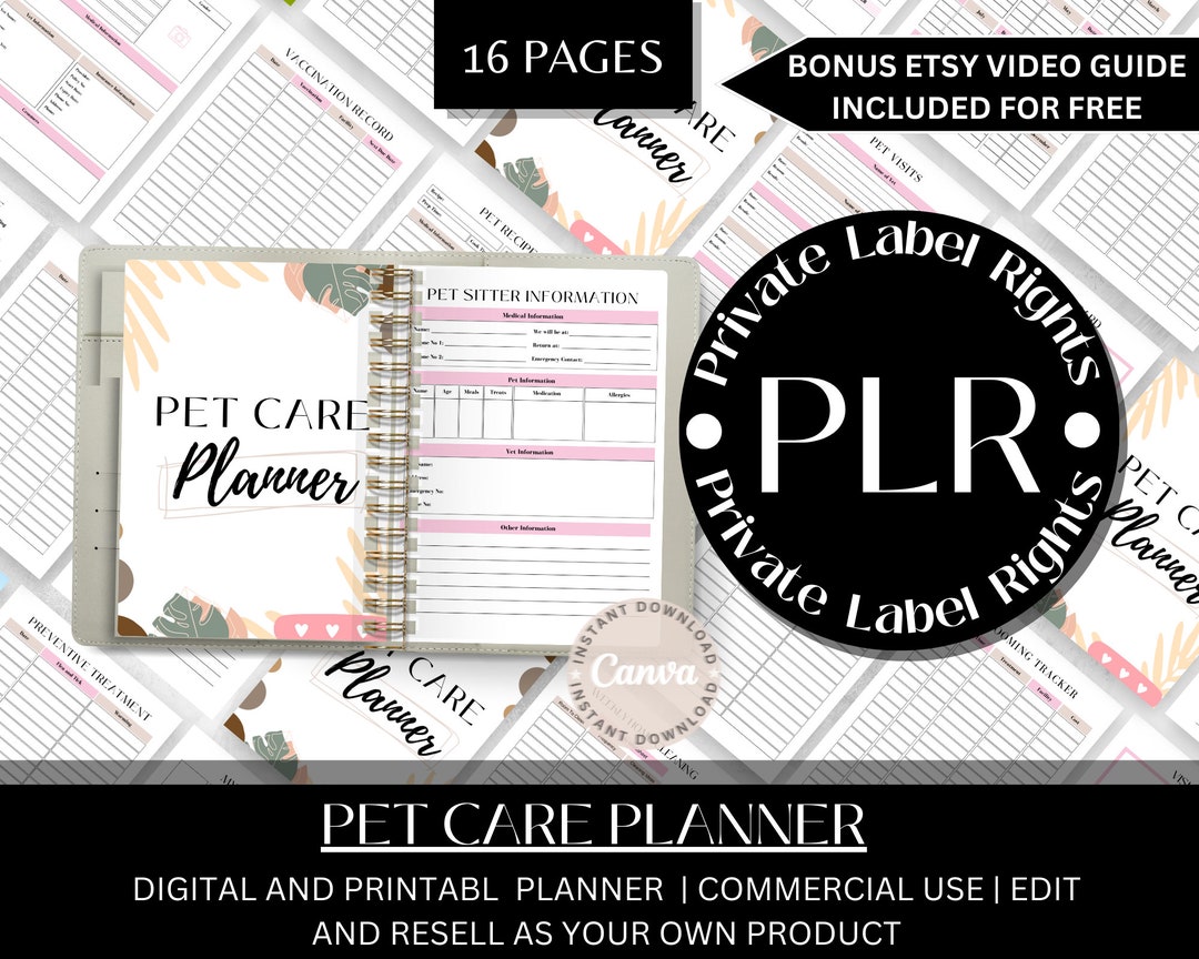 Fillable Pet Planner | Pet Planner Template | Pet Tracker | Canva ...