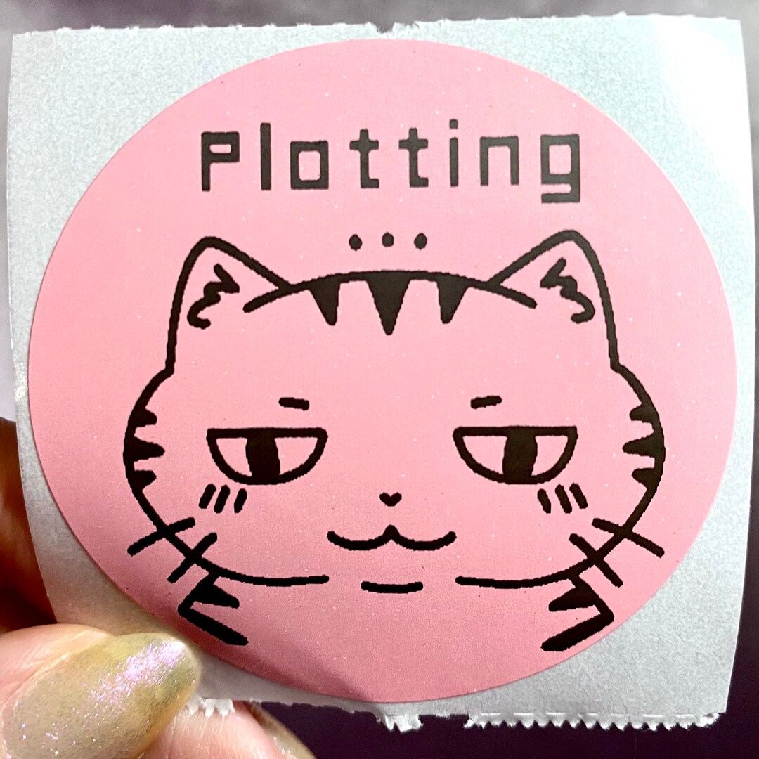 Cat is Plotting Paper Sticker - Etsy
