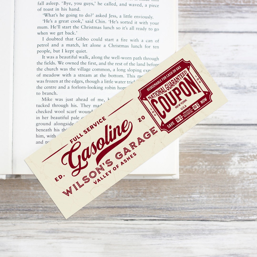 The Great Gatsby Bookmark – Vintage Coupon From Wilson's Garage – Book ...
