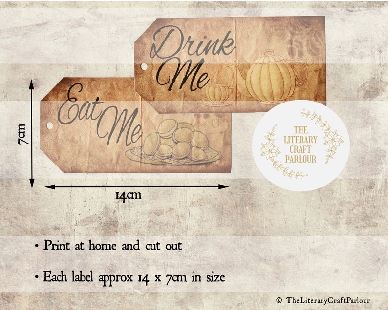 Alice in Wonderland Eat Me Drink Me Labels Printable Alice in - Etsy UK