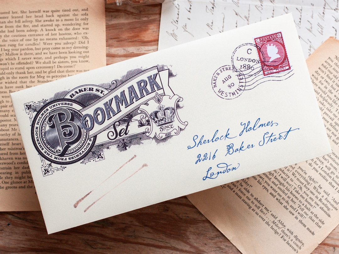 Sherlock Holmes Bookmark Set – Victorian Style Letter – Sherlock Gift ...