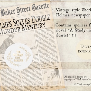 Sherlock Holmes Newspaper – Vintage Style – Victorian Wall Art ...