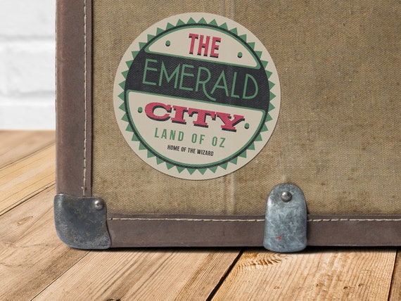 The Emerald City Vintage Travel Sticker Wizard of Oz - Etsy