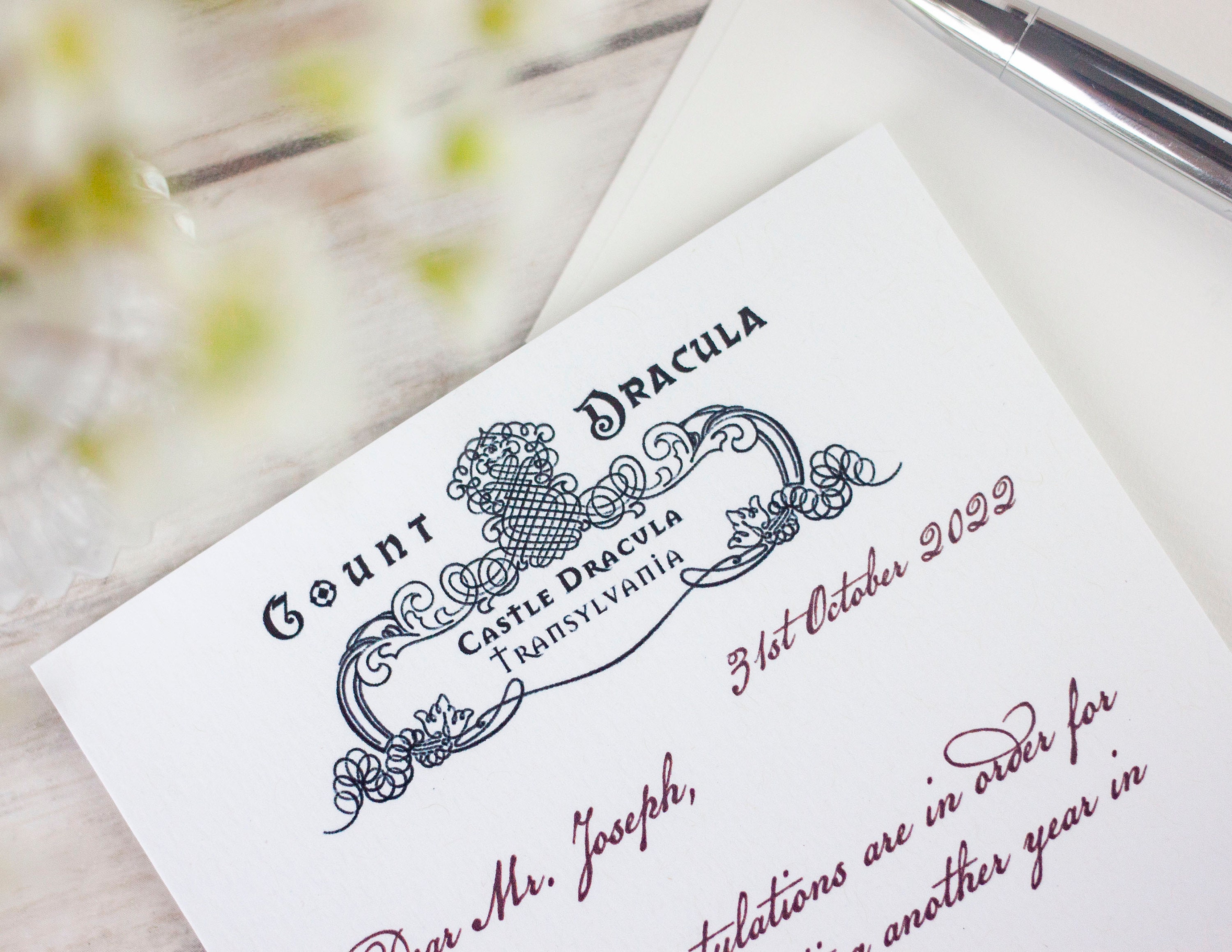 Personalised Dracula Birthday Card Letter From Dracula - Etsy UK