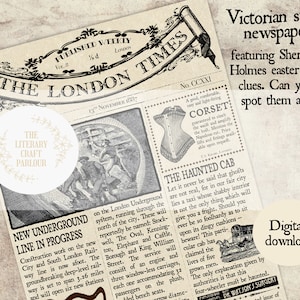 Victorian Style Sherlock Holmes Newspaper, Vintage Style, Junk Journal ...