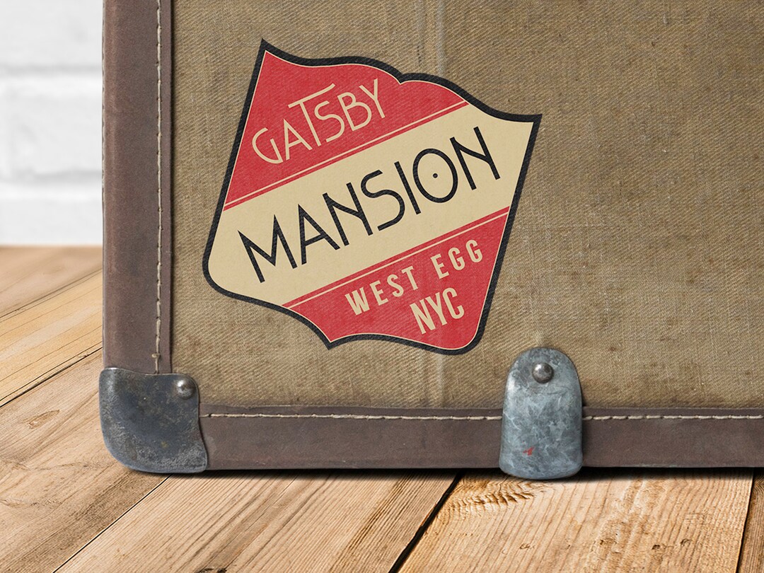 Gatsby Mansion Vintage Travel Sticker – the Great Gatsby – Fictional ...