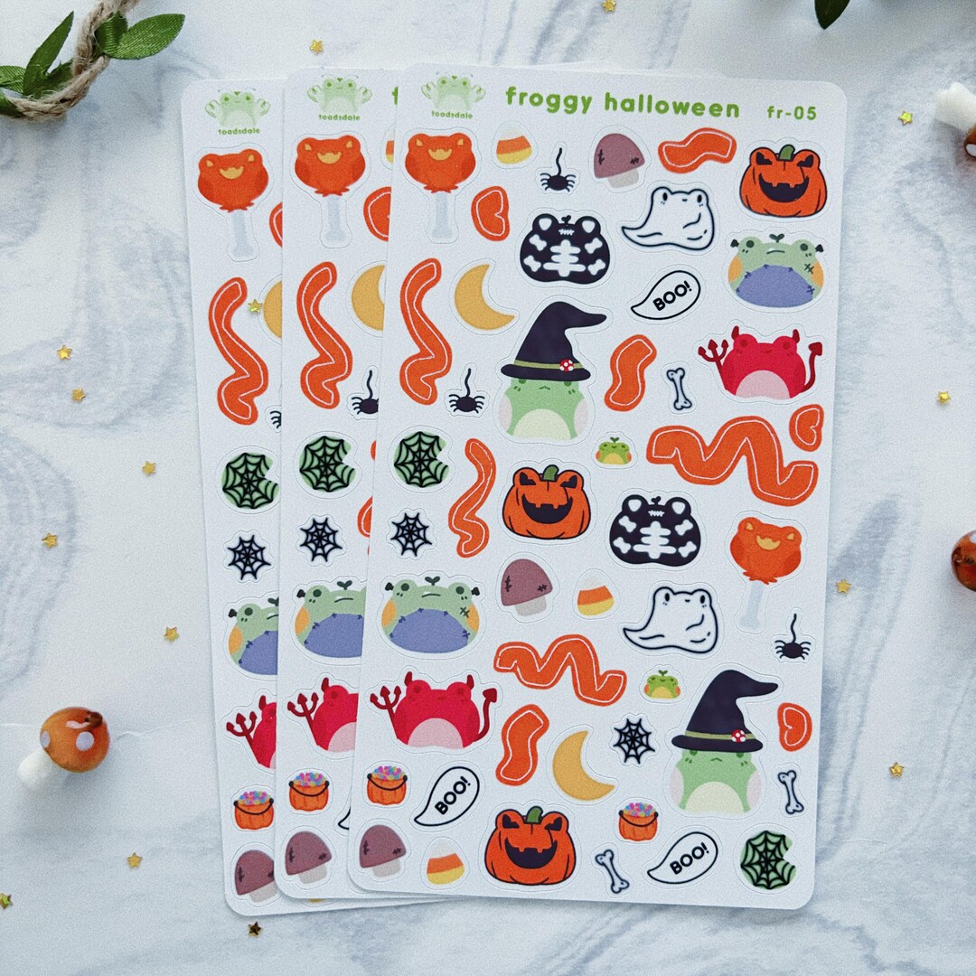 Froggy Halloween Deco Sticker Sheet - Etsy