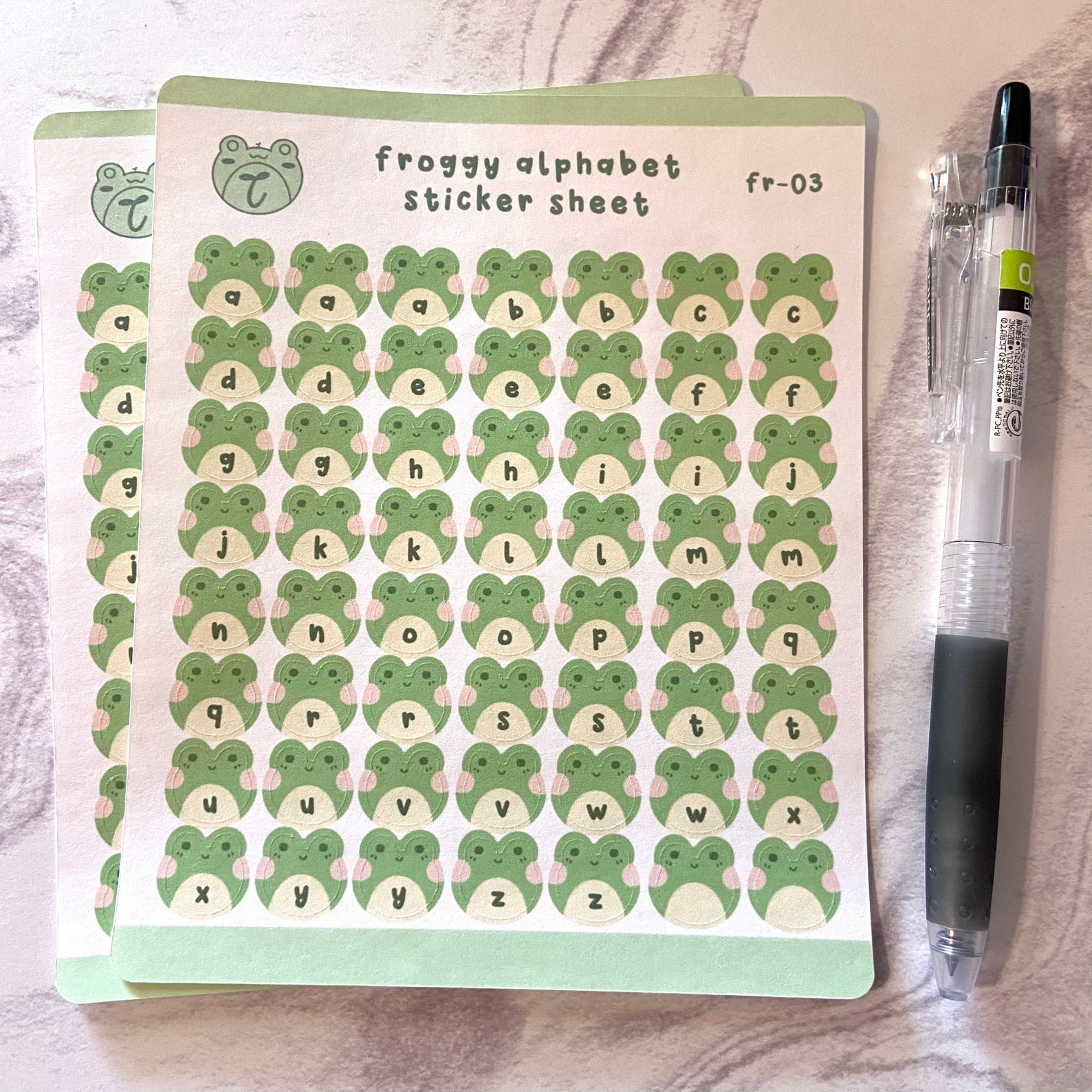 Froggy Alphabet Sticker Sheet | Etsy