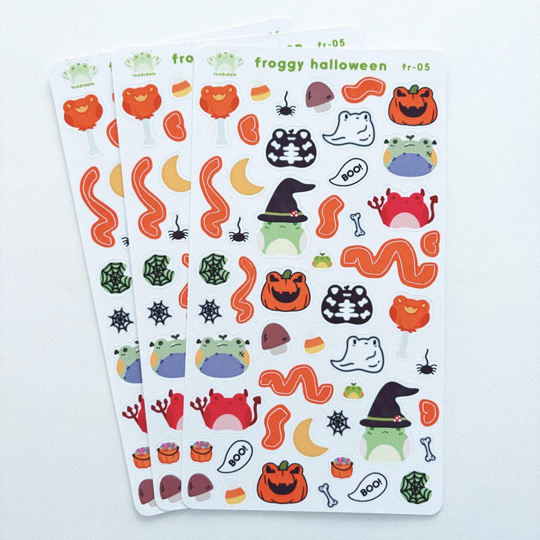 Froggy Halloween Deco Sticker Sheet - Etsy