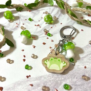 Frog Fairy Wooden Keychain Charm - Etsy
