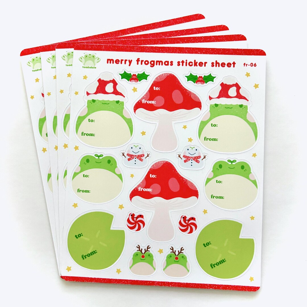 Merry Frogmas Froggy Christmas Gift Tag Sticker Sheet - Etsy