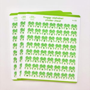 Froggy Alphabet Sticker Sheet - Etsy
