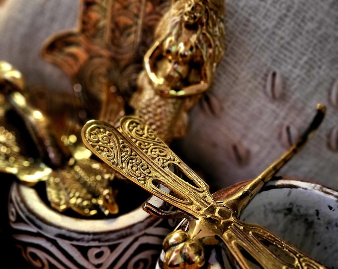 Brass Hooks, Hook for Hanging, Bohemian Decor, Peacock Hook, Shell Hook ...