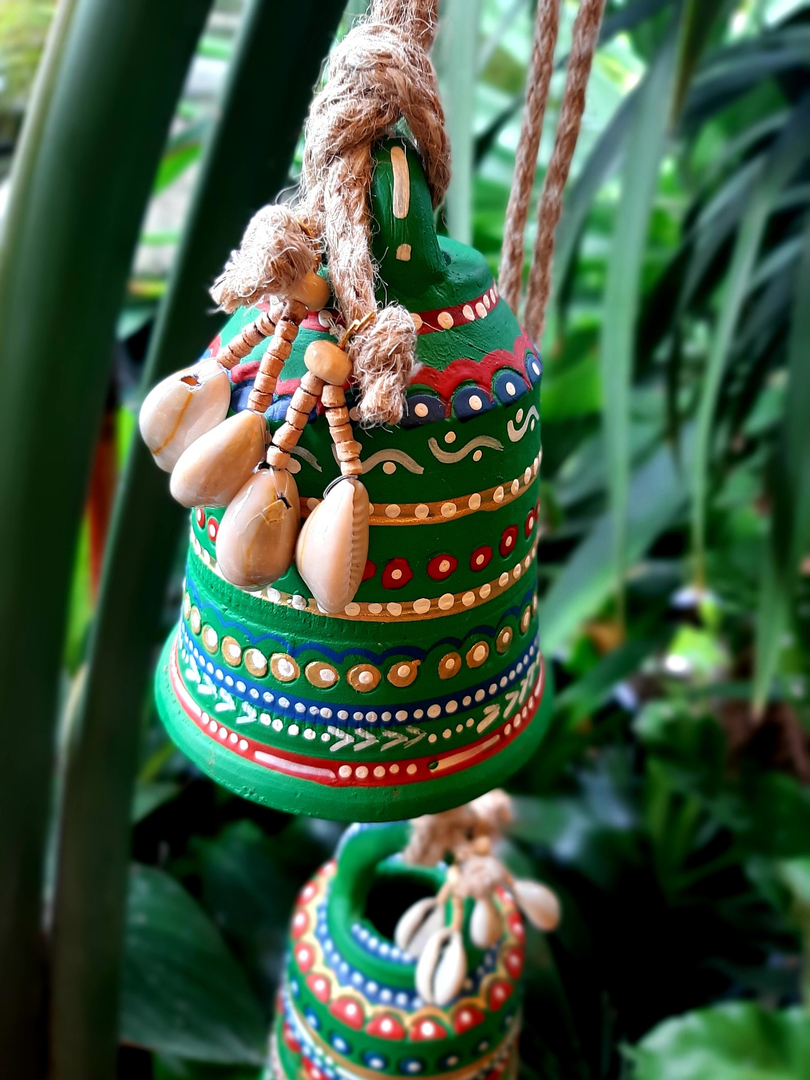 Clay Crafted Hanging Bells, Bohemian Decorations, Christmas Bells ...