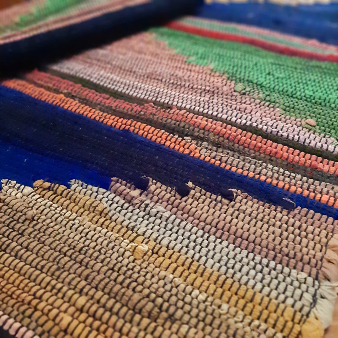 Cotton Mats Handmade Rugs Chindi Rug Zig Zag Mat Colourful - Etsy