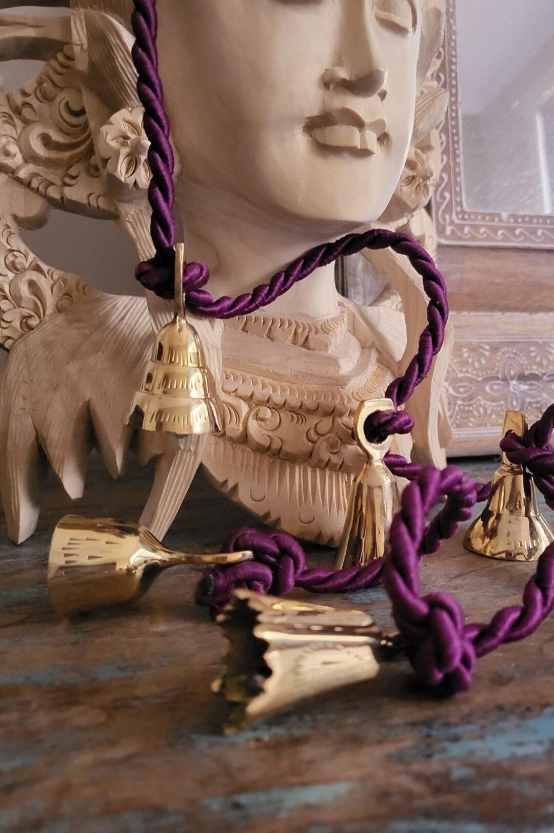 Hanging Brass Bells, Bohemian Decor, Indian Brass Bells, Wind Chimes ...