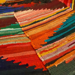 Cotton Mats, Handmade Rugs, Chindi Rug, Zig Zag Mat, Colourful Mat ...